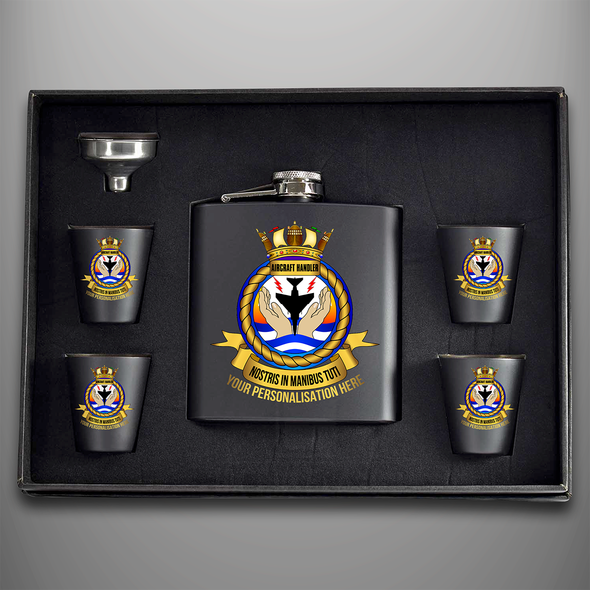 Aircraft Handler 'Branch Crest' Hip Flask - Personalised – The Rats Locker