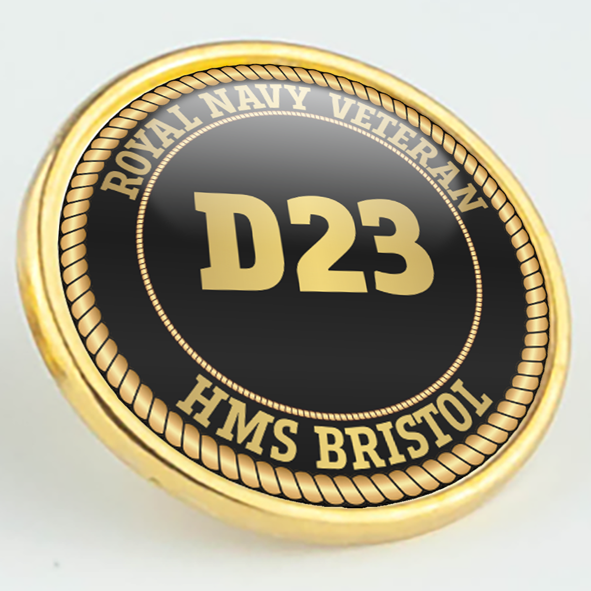 HMS Bristol D23 Pennant Number Pin/Lapel Badge – The Rats Locker
