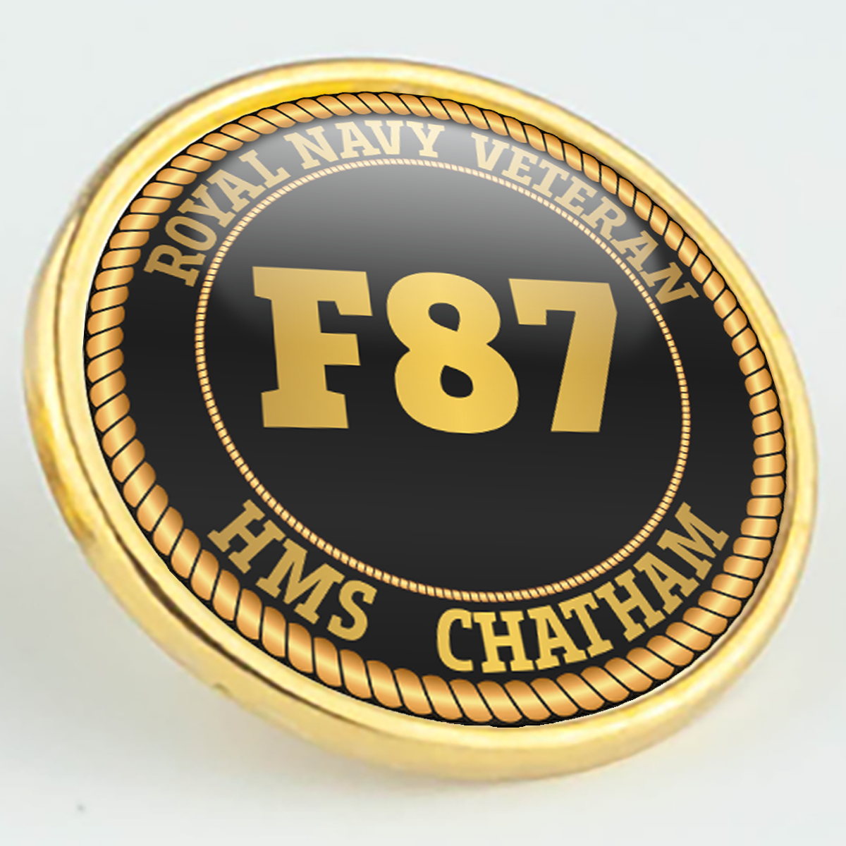 HMS Chatham F87 Pennant Number Pin/Lapel Badge – The Rats Locker