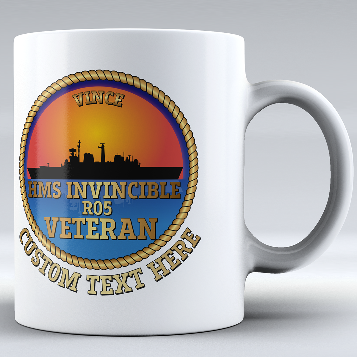 HMS Invincible (RO5) Veteran - Personalised Mug – The Rats Locker