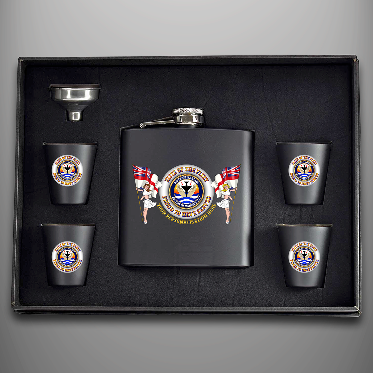 Elite of the Fleet 'Aircraft Handler' Hip Flask - Personalised – The ...
