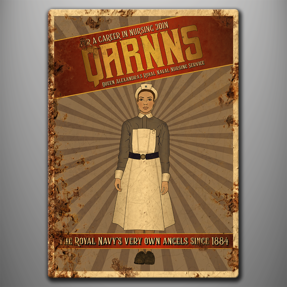 Vintage Style Aluminium Sign 'QARNNS Recruitment' – The Rats Locker