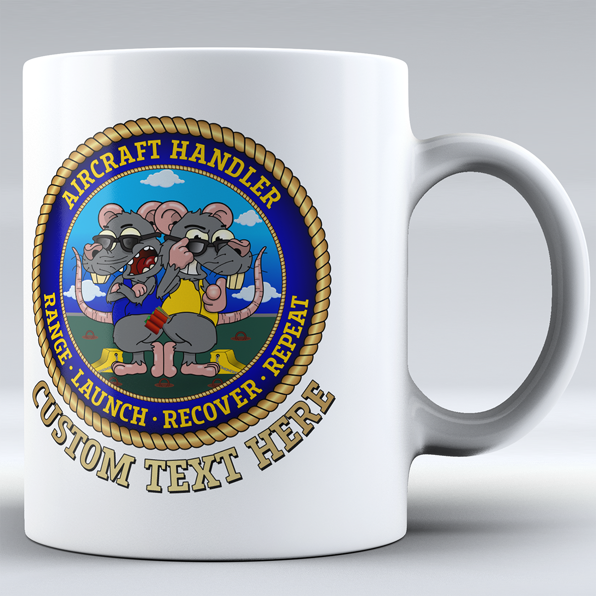 Aircraft Handler 'Range, Launch, Recover, Repeat' - Personalised Mug ...