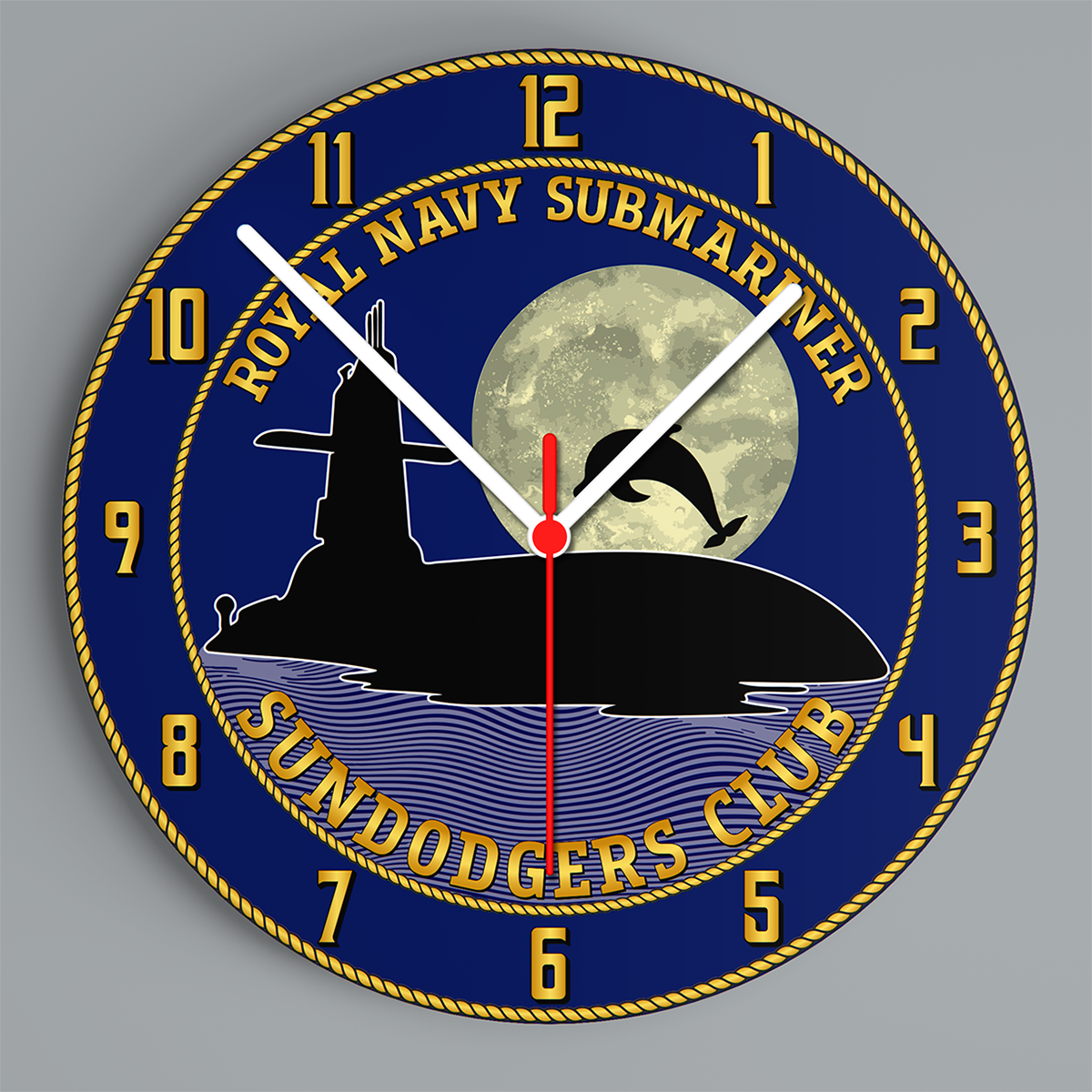 Royal Navy Submariners 'Sundodgers Club' Glass Hanging Photo Clock ...