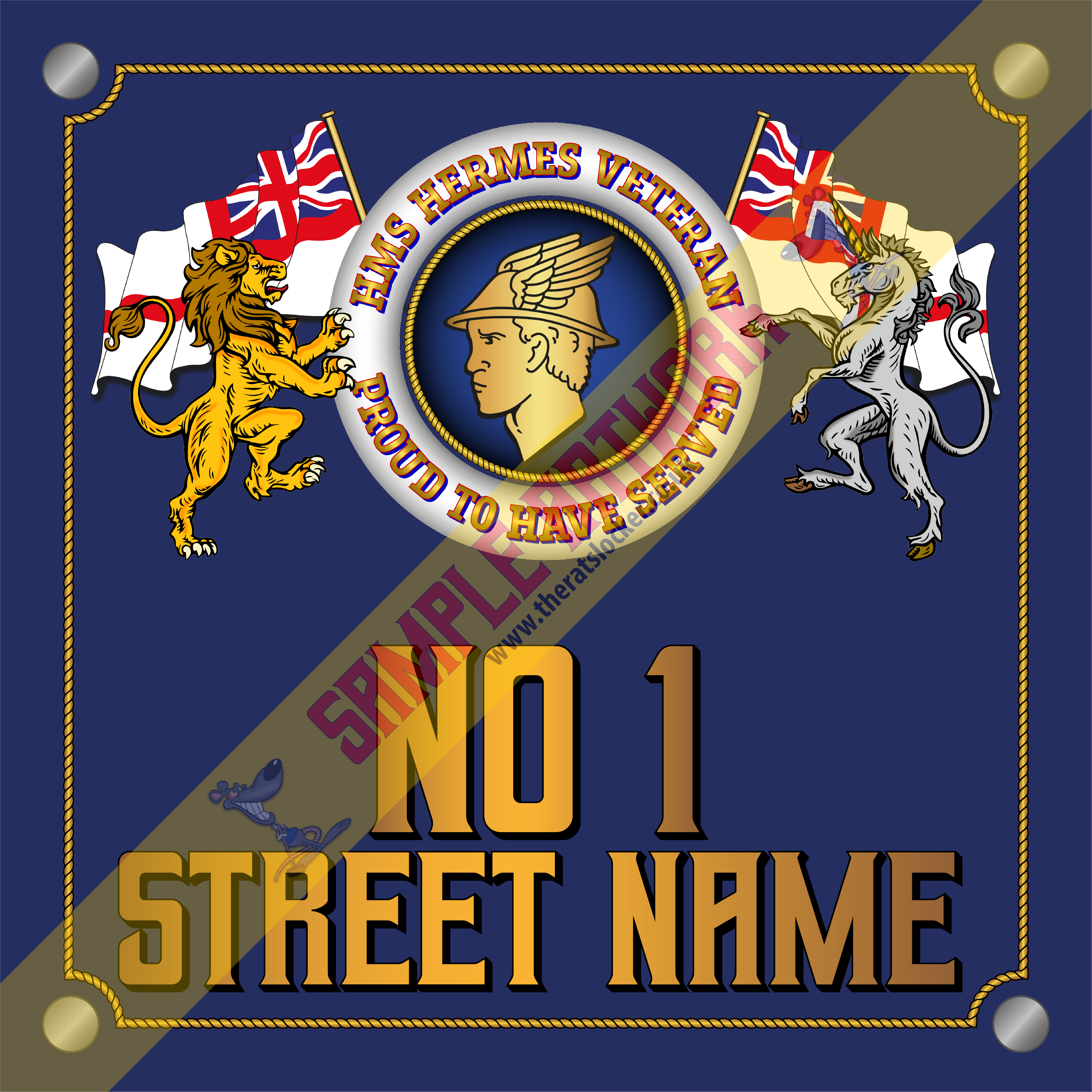 HMS HERMES VETERAN - PROUD TO HAVE SERVED - Personalised House Sign ...